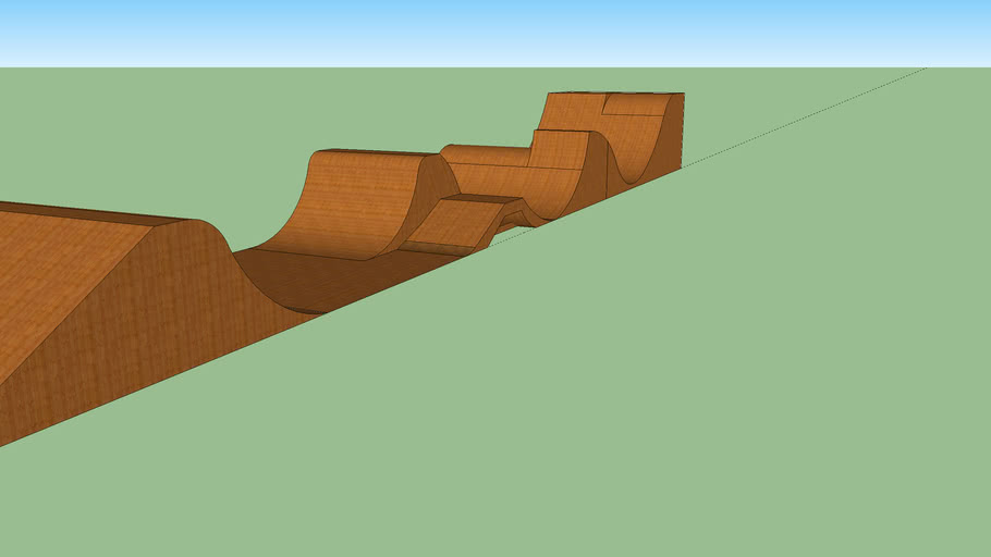 flow skatepark large in bamboo (ramps from 6ft to 22ft) | 3D Warehouse