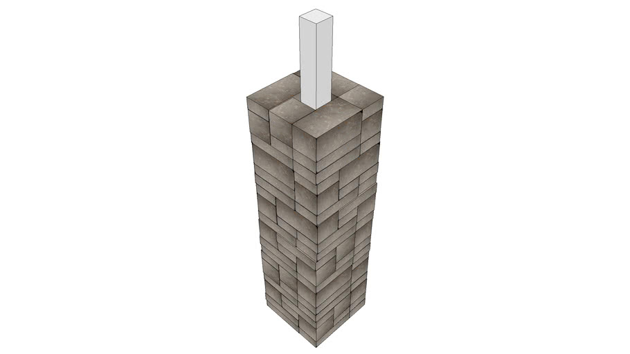 Block_ Wrapped 6x6 Treated Column-9 Ft. H | 3D Warehouse