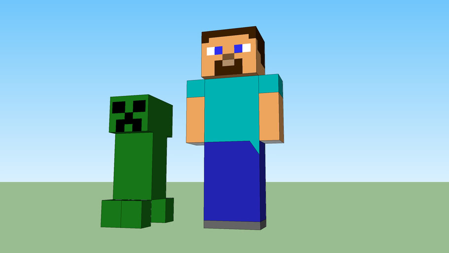 minecraft steve and creeper | 3D Warehouse