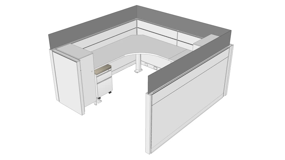 Herman Miller Hive - Custom Workstation 1.4 (Grey) | 3D Warehouse
