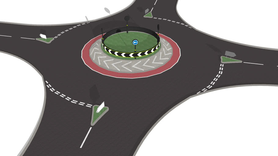 4 Way Roundabout | 3D Warehouse