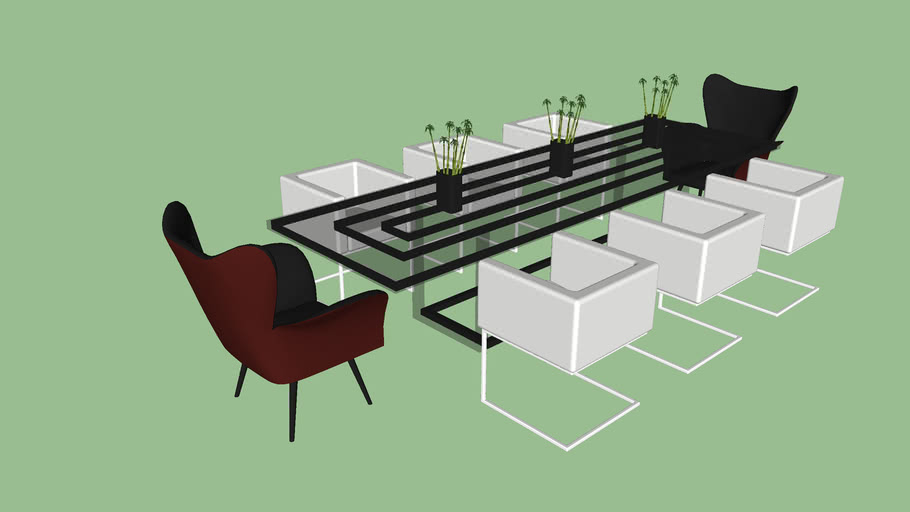 modern dining set | 3D Warehouse