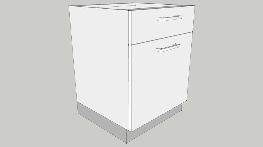 600 Base Module with One Drawer, One Shutter & One Adjustable Shelf ...
