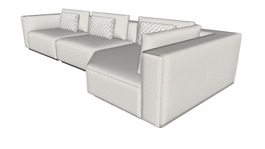 Spruce Modular Sofa 25B Chalk fabric By Modloft | 3D Warehouse