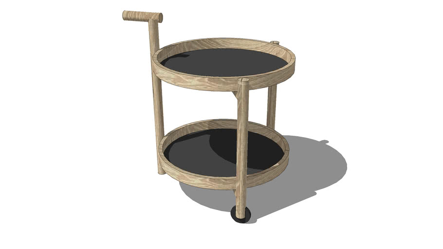 Wooden caddy trolley | 3D Warehouse