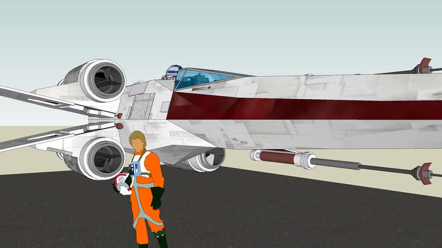 2d luke with x-wing | 3D Warehouse