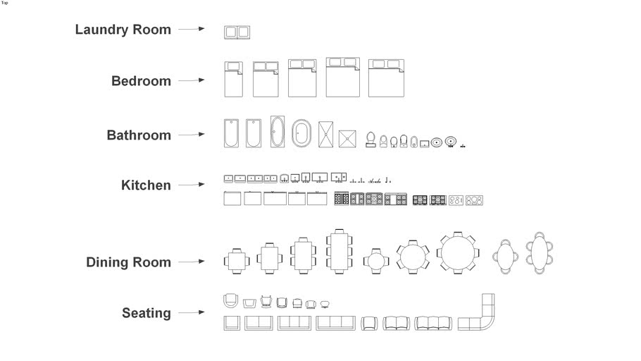 2D Interior Symbols (for Floor Plans) | 3D Warehouse