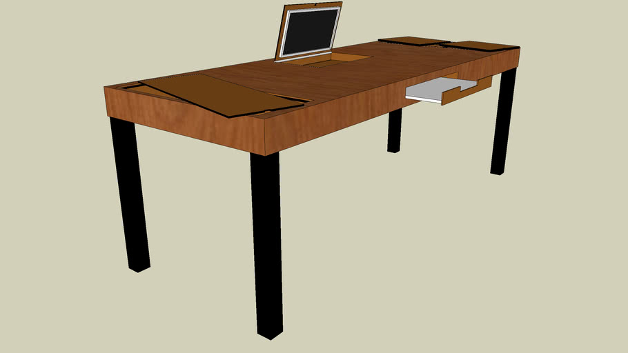 table with computer | 3D Warehouse
