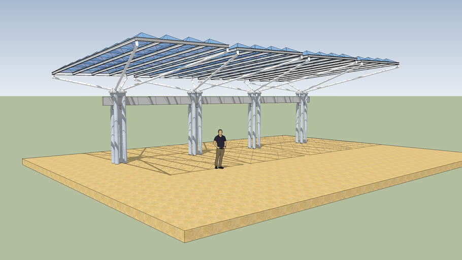 T03 Cubierta con elementos modulares | 3D Warehouse