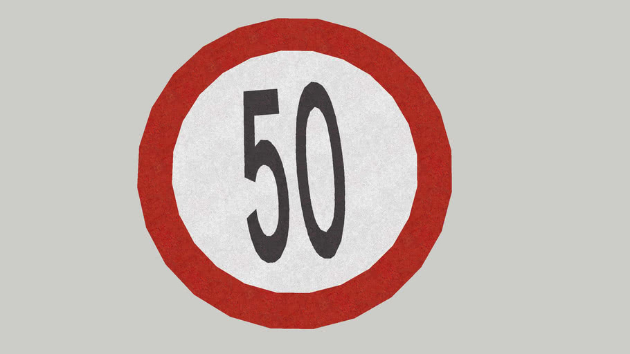 Road Marking - 50mph/kmph Speed Limit | 3D Warehouse