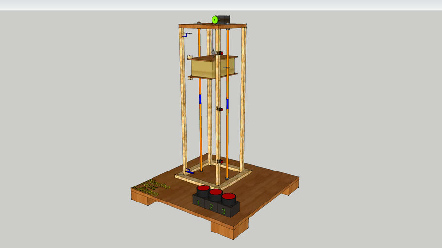 Ascensor de tres paradas, estructura. | 3D Warehouse