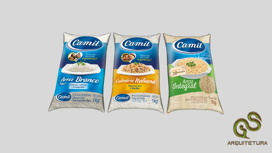 Arroz Camil - pacotes 1kg | 3D Warehouse