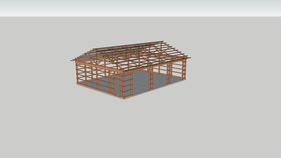 30 x 40 post frame building | 3D Warehouse