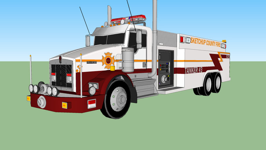Sketchup County Fire Tanker | 3D Warehouse