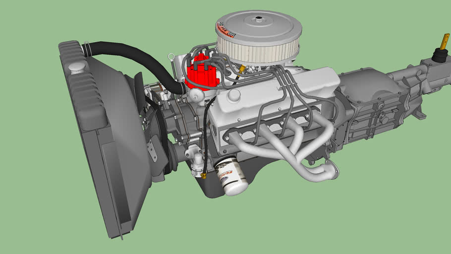 Ford 302 cu. in. V8 engine and transmission. | 3D Warehouse