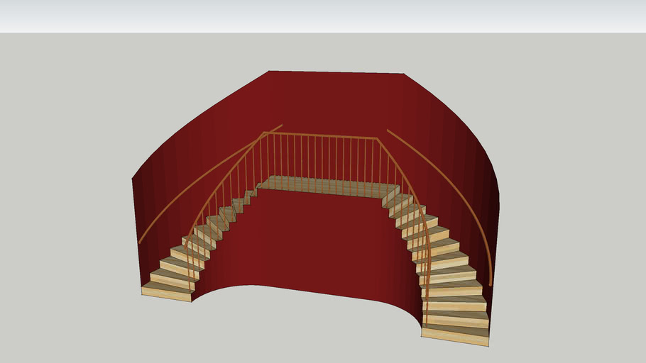 Curved Stairs with Railings | 3D Warehouse