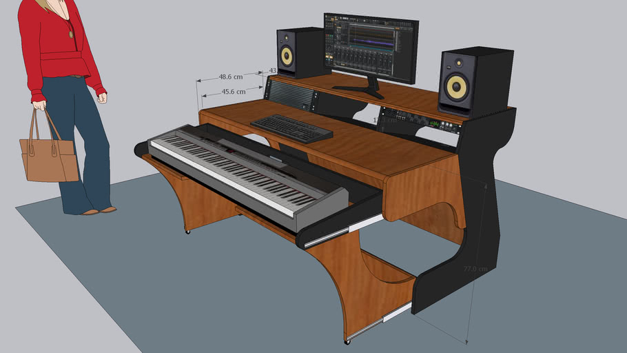 Studio desk for music production | 3D Warehouse