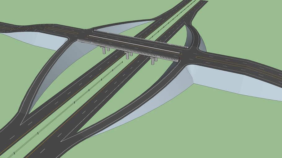 Interstate Diamond Interchange | 3D Warehouse