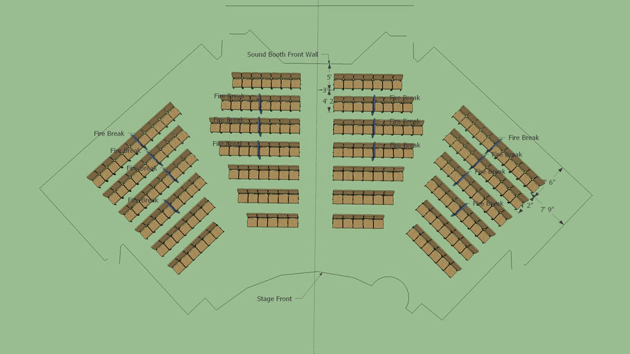 GCCC Auditorium Chair Layout 01 | 3D Warehouse