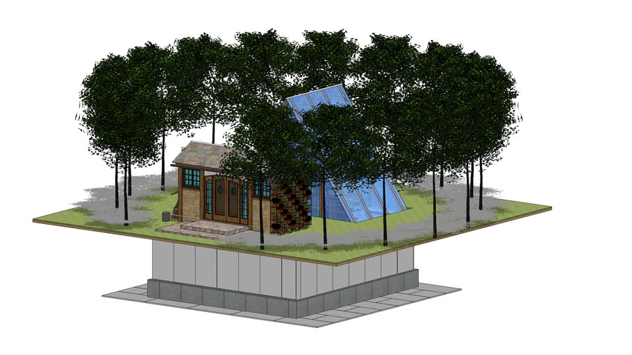 Green Cabin in the Woods | 3D Warehouse