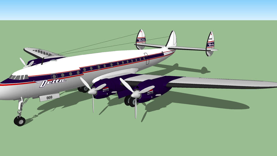 Delta Air Lines (1956) - Lockheed L-149 Constellation | 3D Warehouse