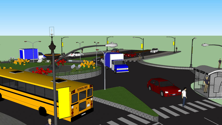 Roundabout at Indian Junctions | 3D Warehouse