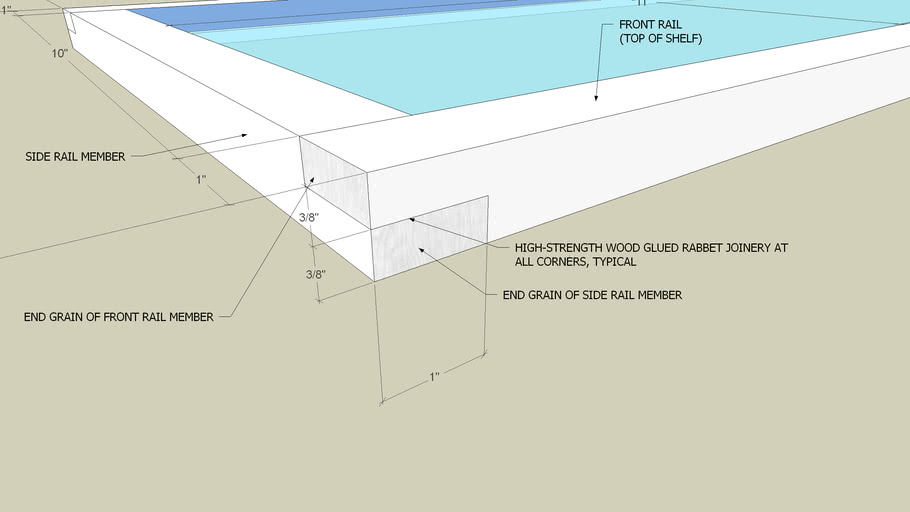 Glass/Wood Framed Shelf Detail | 3D Warehouse