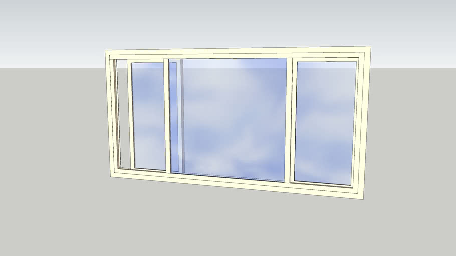 Sliding Aluminium Window (2000mm x 1000mm) | 3D Warehouse