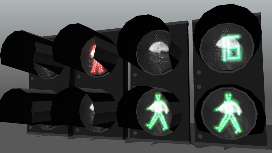 Swedish Pedestrian signal update: LED countdown walk signal. | 3D Warehouse