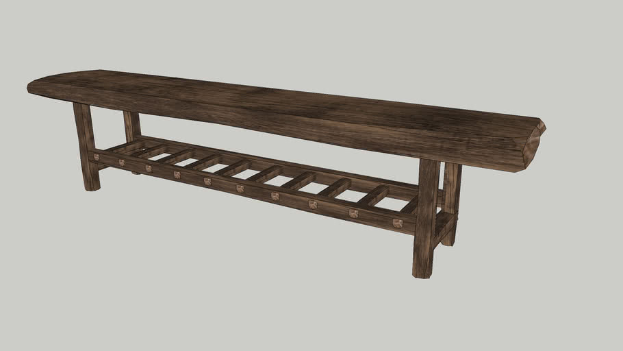 old wooden bench | 3D Warehouse