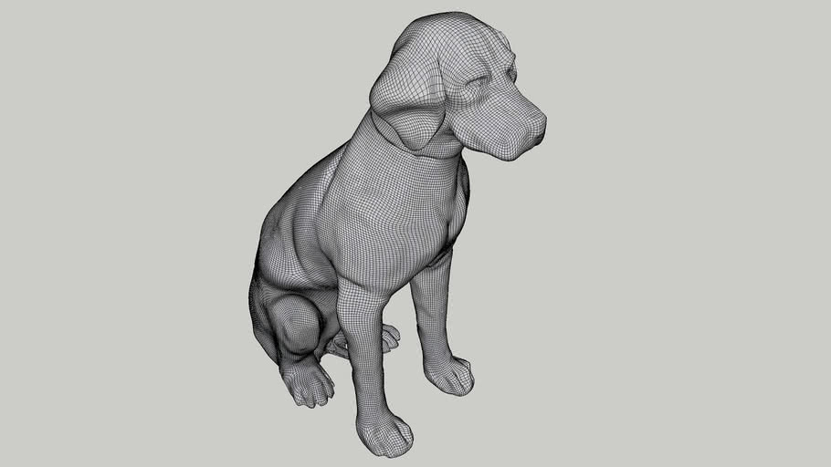 3D Dog Polygon Model Concrete Outside Garden Ornament | 3D Warehouse