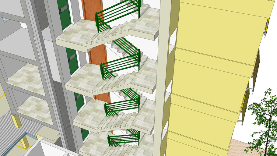 EDIFICIO 4 PLANTAS SECCION | 3D Warehouse