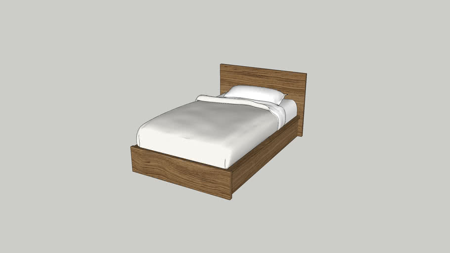 Cama individual madeira Oslo 1180 carvalho envelhecido | 3D Warehouse