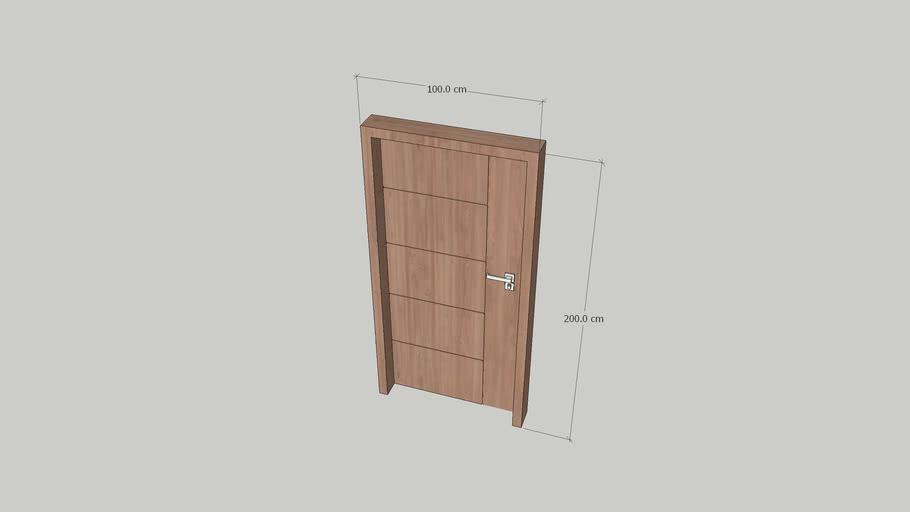 Pintu Kayu 100x200 | 3D Warehouse