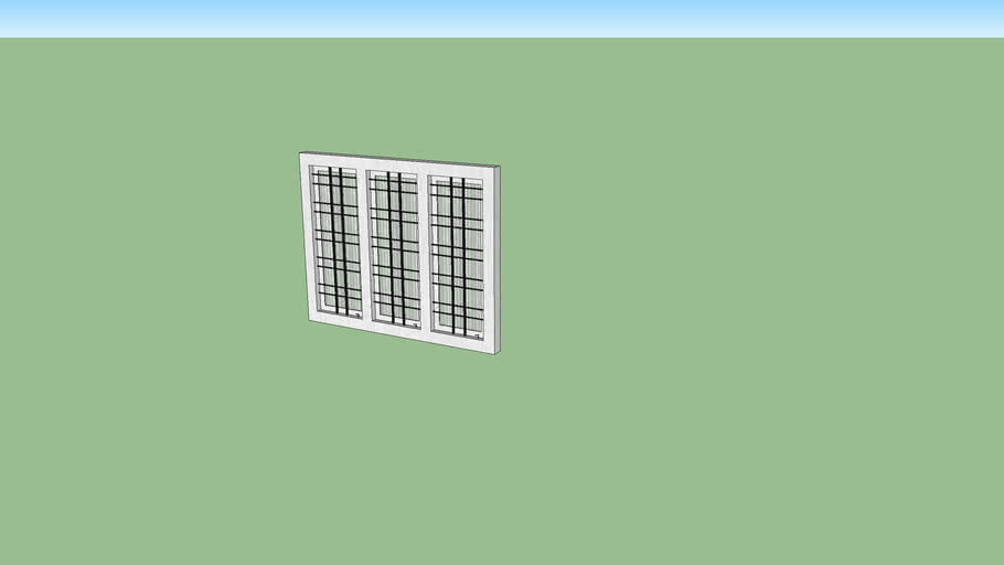 3 pane old style window | 3D Warehouse