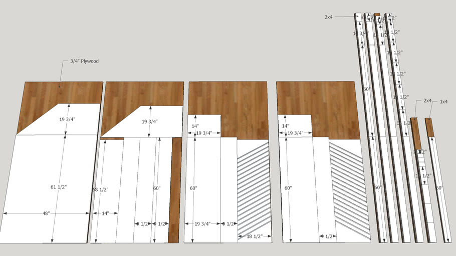 Showroom Tile Display Rack #2 Cut List | 3D Warehouse