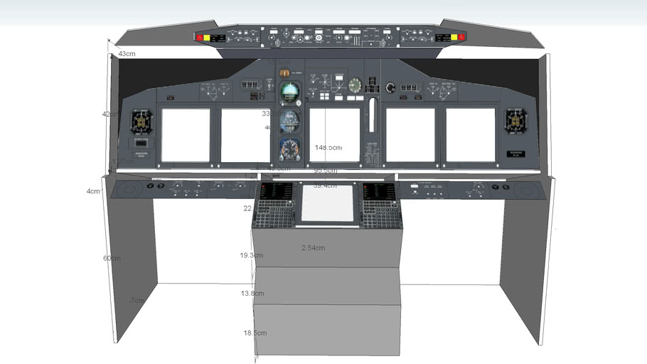 737 NG home built, MIP, 737 main instrument panel | 3D Warehouse