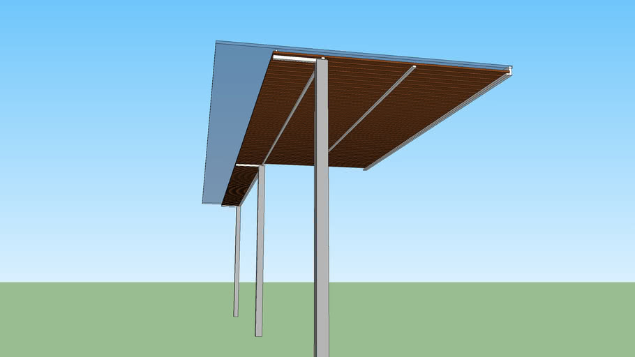 glass canopy with wood | 3D Warehouse