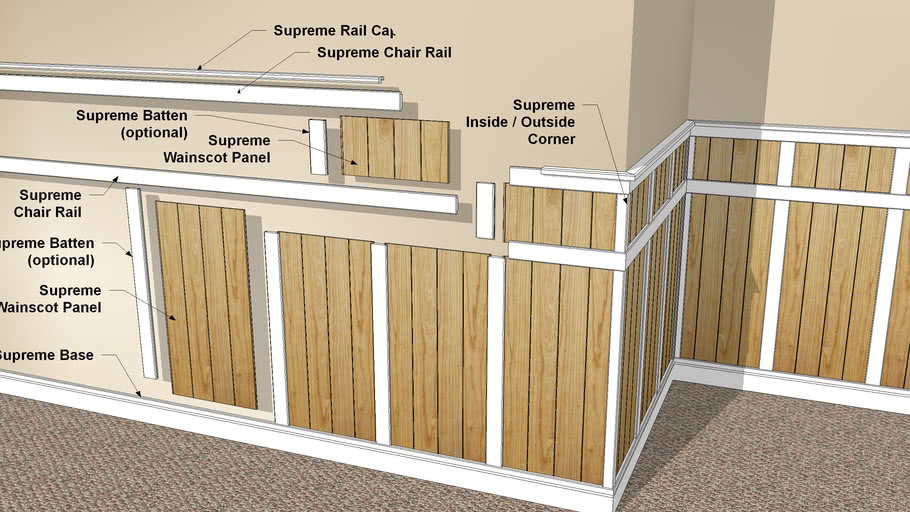 Supreme Wainscot Installation - Stacked | 3D Warehouse