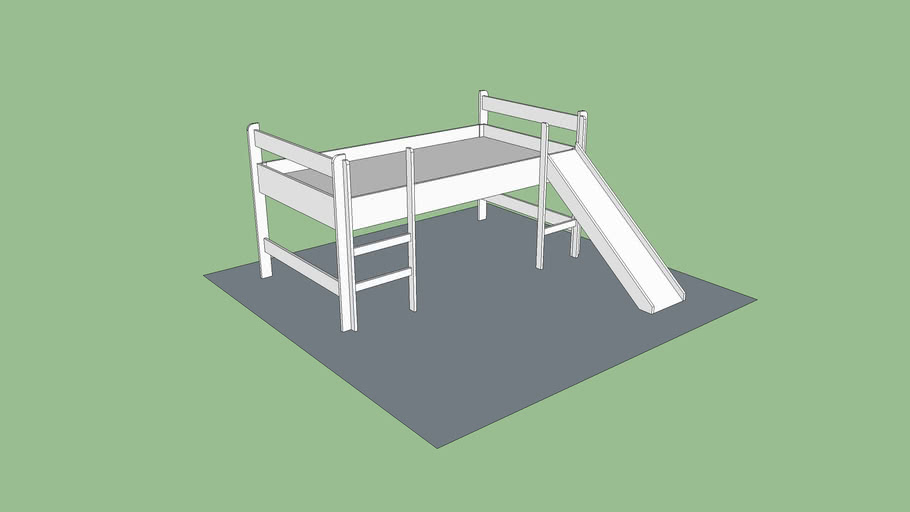Cama Elevada com Escorrega | 3D Warehouse