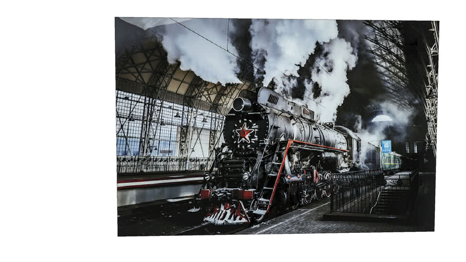 37283 Picture Glass Steam Train 100x150cm (Bild Glas Steam Train ...