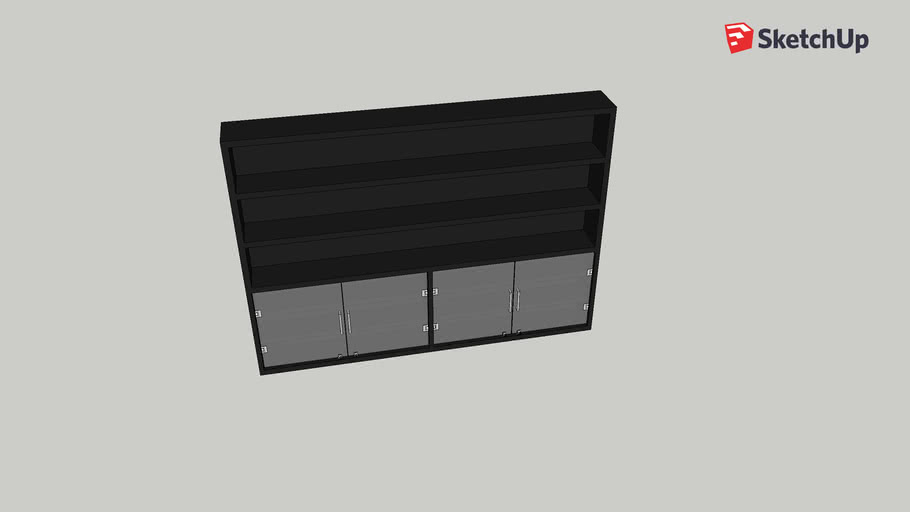Open Shelving with glass doors (Lockable) | 3D Warehouse