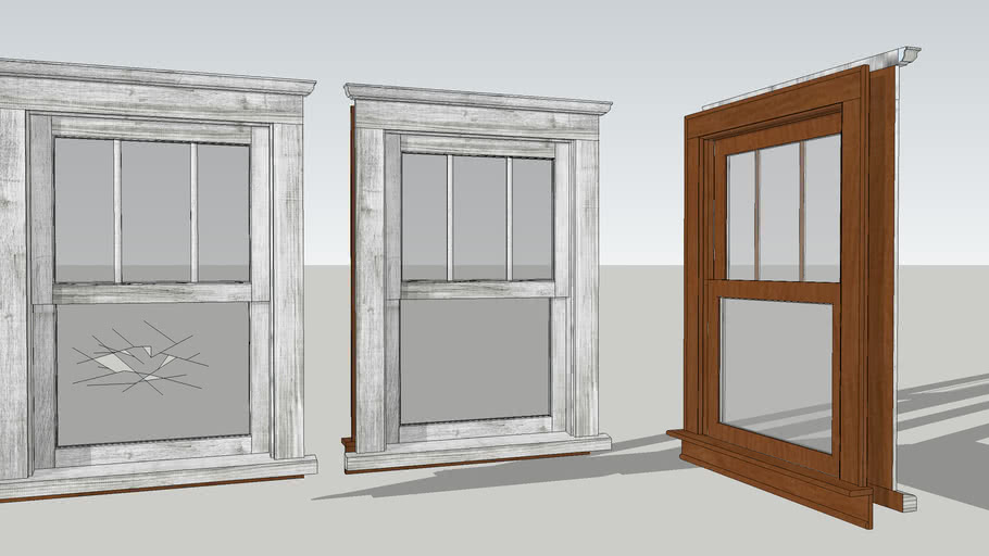 Old Weathered Window - Early 1900's Style | 3D Warehouse