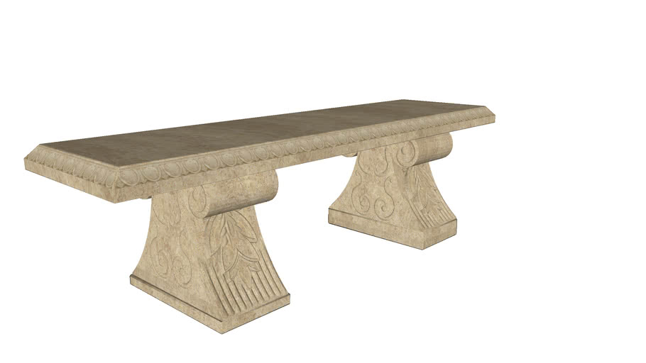 Asymmetrical Stone Bench | 3D Warehouse