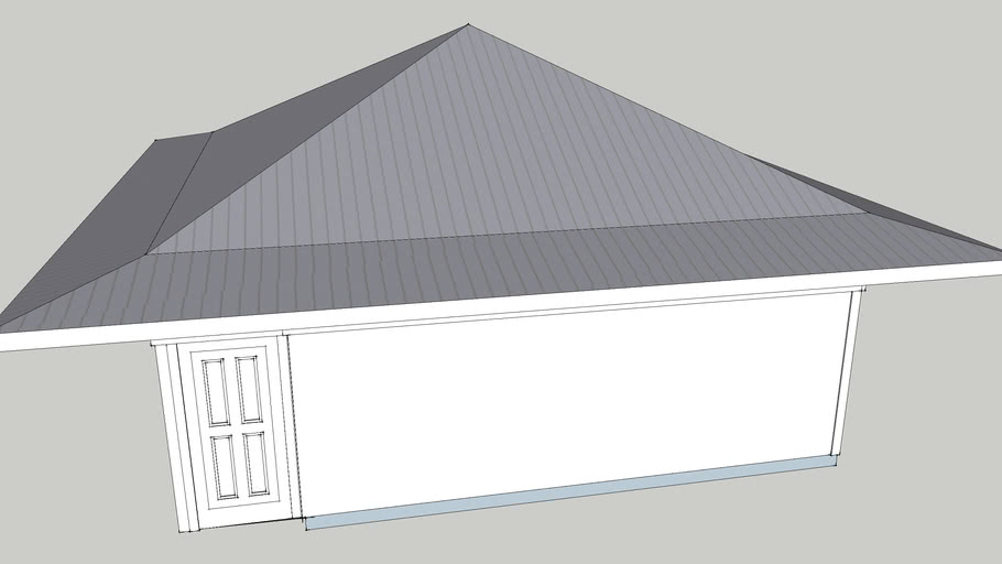 24x24 Garage w/ split pitch roof, ext. | 3D Warehouse