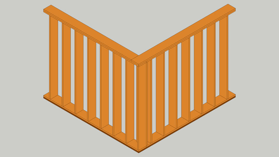 2x10 Stud Wall Corner | 3D Warehouse