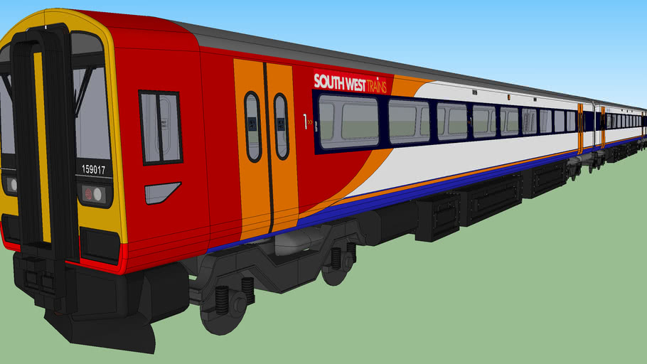 Class 159 South Western Turbo South West Trains 3-Car DMU | 3D Warehouse