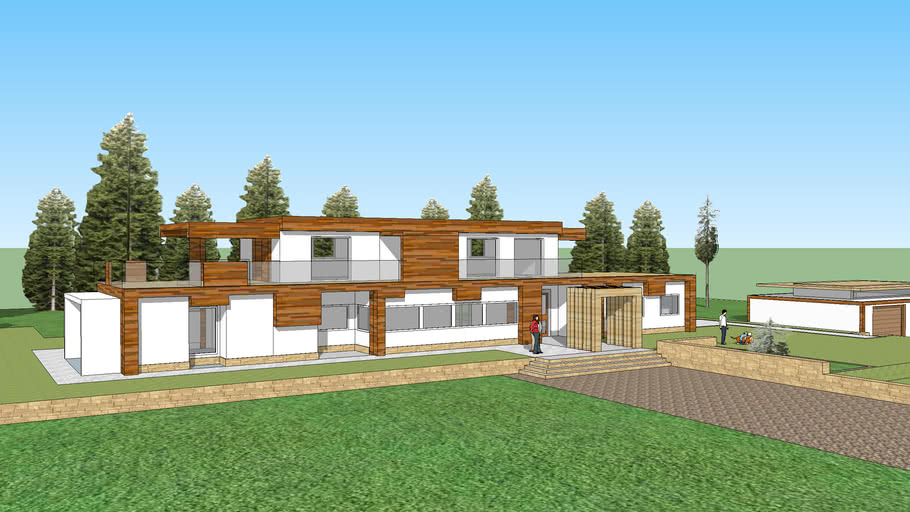 modern wood house | 3D Warehouse