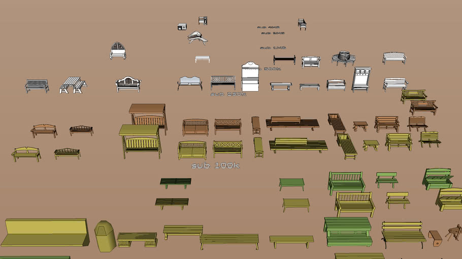 bench props | 3D Warehouse