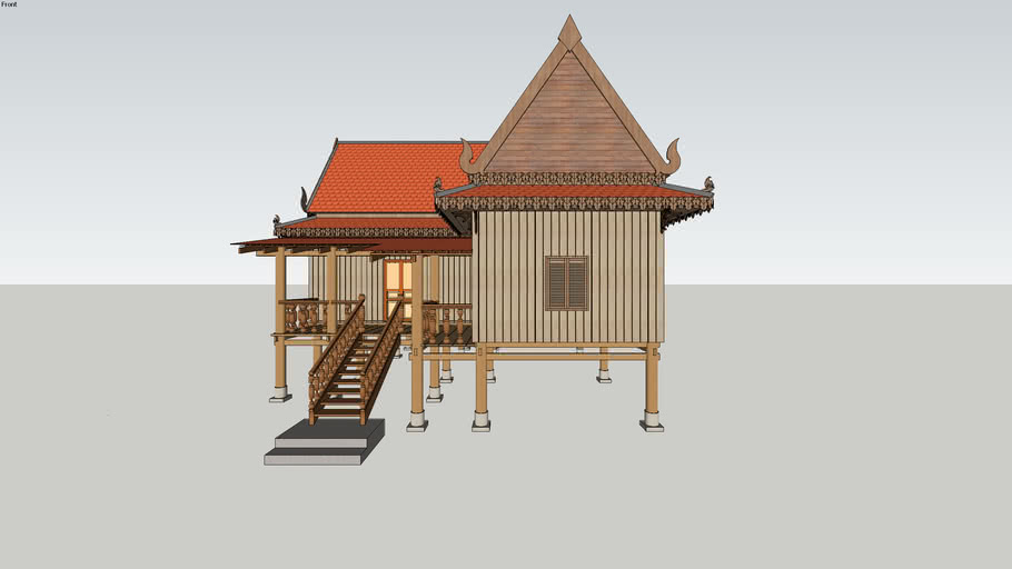 ផ្ទះលំហែរកាយខ្មែរ Khmer traditional bungalow | 3D Warehouse